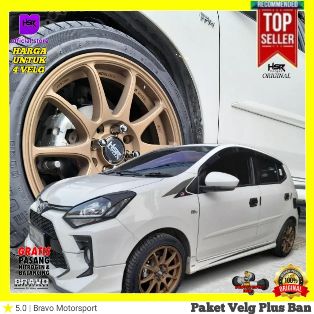 Jual VELG MOBIL BRIO AGYA SIRION MARCH RING 15 HSR INDY BOROKO VELK RACING | Shopee Indonesia