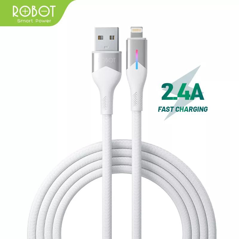 Jual Kabel Data Robot Iphone Lightning RFL100 2.4A 100cm Braided ...