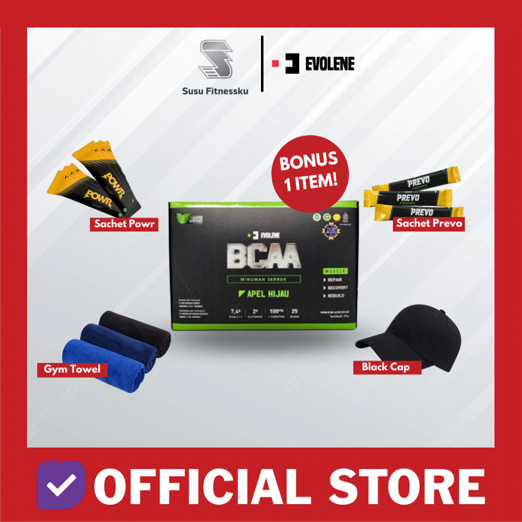 Jual EVOLENE BCAA 1 BOX ISI 25 SACHET AMINO BCAA CEGAH OTOT SUSUT ...
