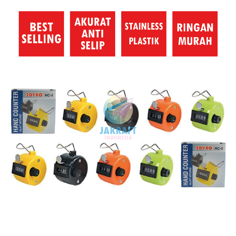 Jual (1 Pcs) Hand Tally Counter JOYKO HC-5 Alat Hitung Cepat Zikir ...