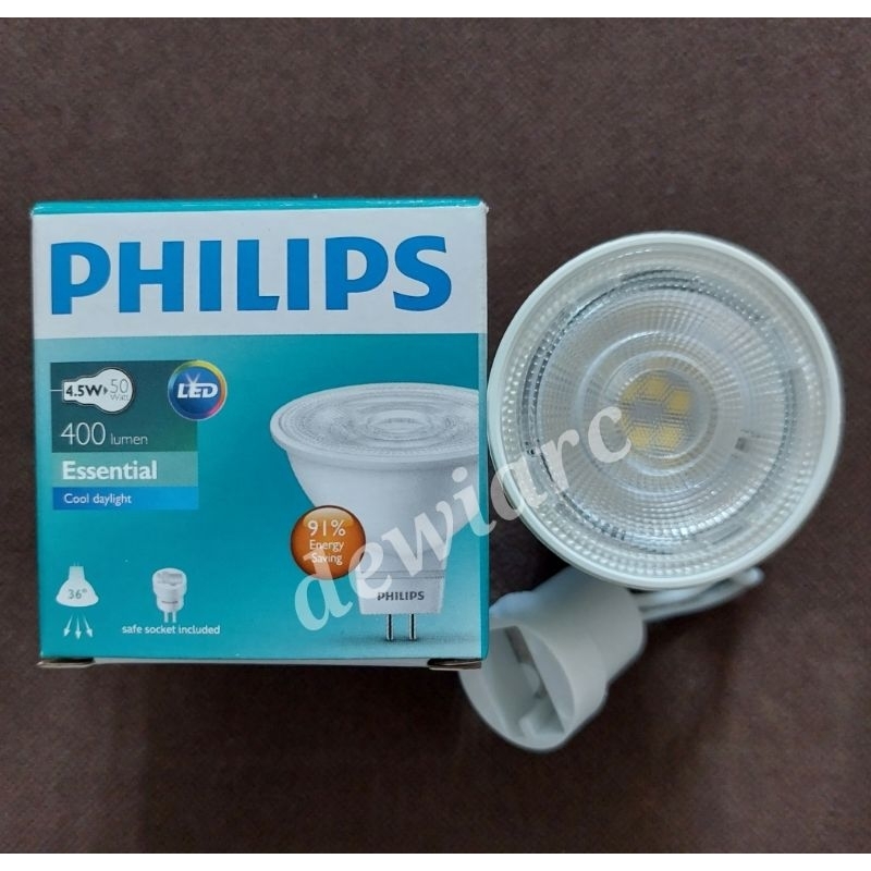 Jual Lampu Philips Essential LED Spot 4.5 W 4.5 Watt MR16 setara ...