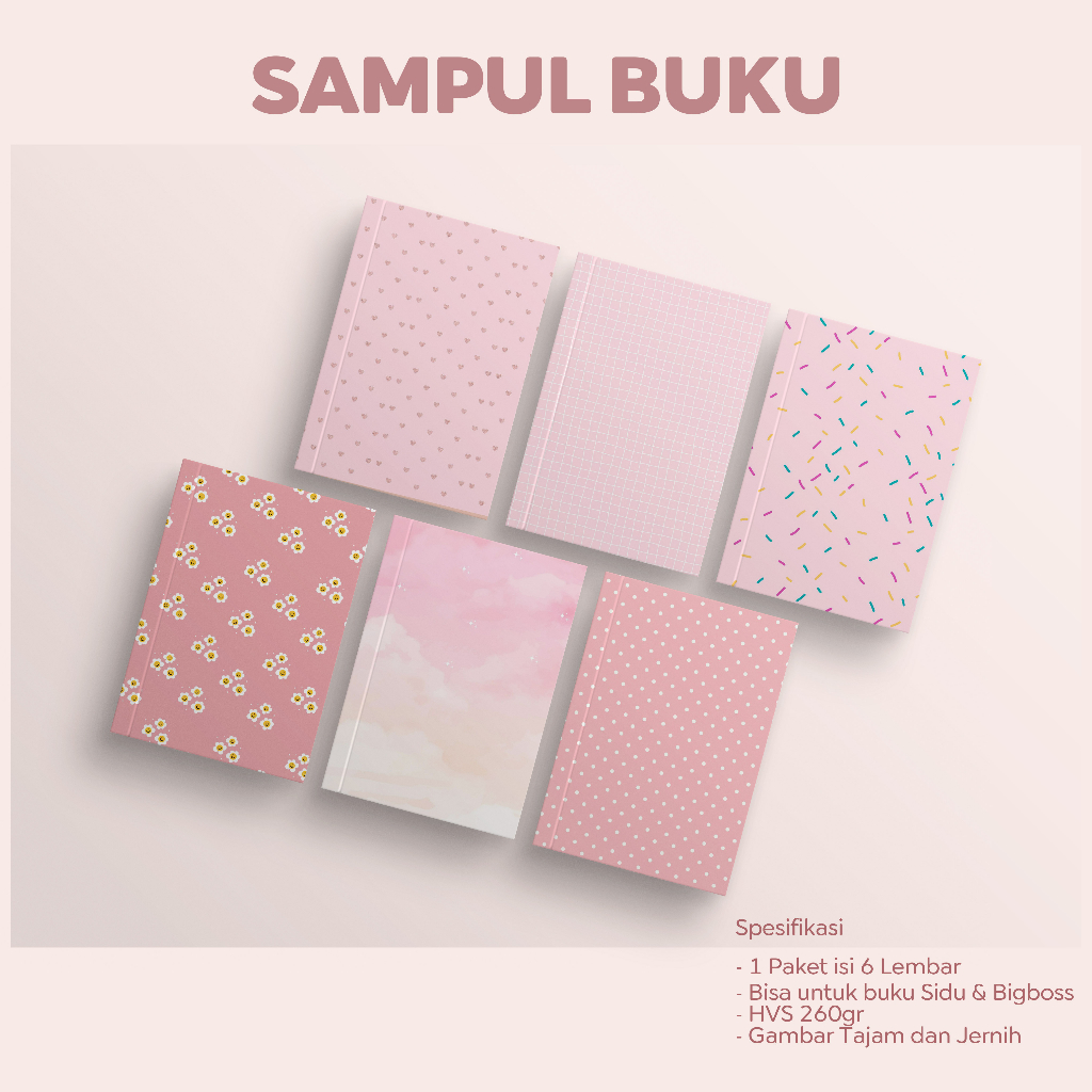 Jual 8 Lembar Sampul Buku Aesthetic A5 & B5 Korean Book Cover Dvns ...