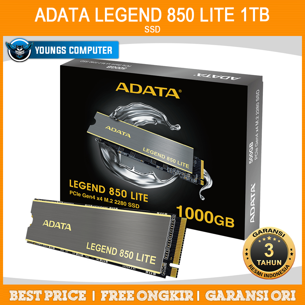Jual SSD ADATA LEGEND 850 LITE 500GB 1TB 2TB NVME Gen4 4700mbps | PCIe ...