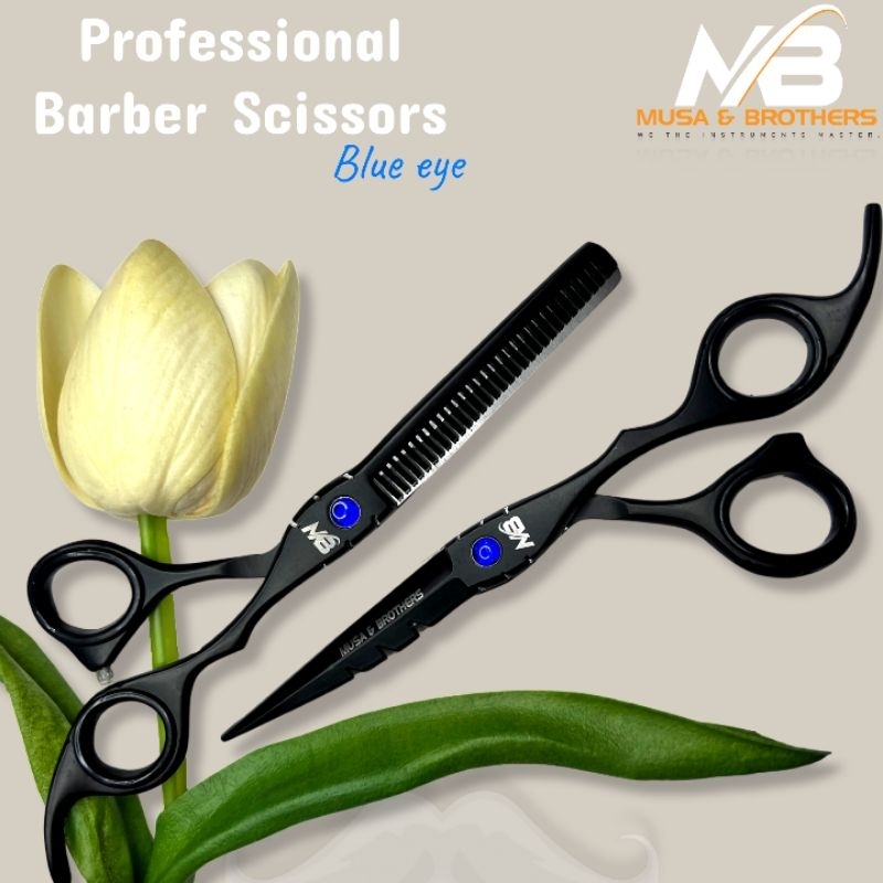 Jual [Made in Pakistan] Gunting barber professional warna hitam doff ...