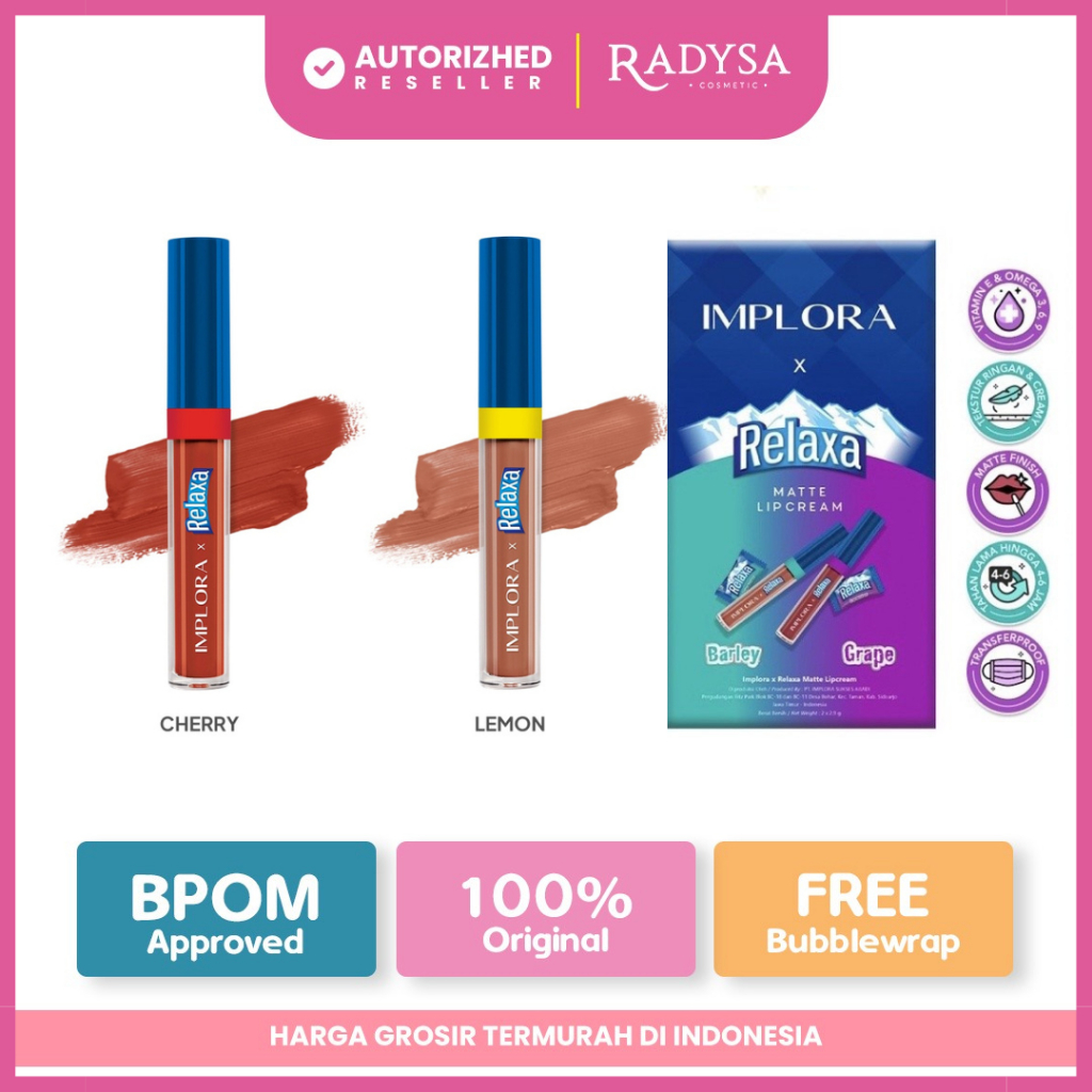 Jual RADYSA - IMPLORA X RELAXA MATTE LIPCREAM / IMPLORA LIP CREAM ...