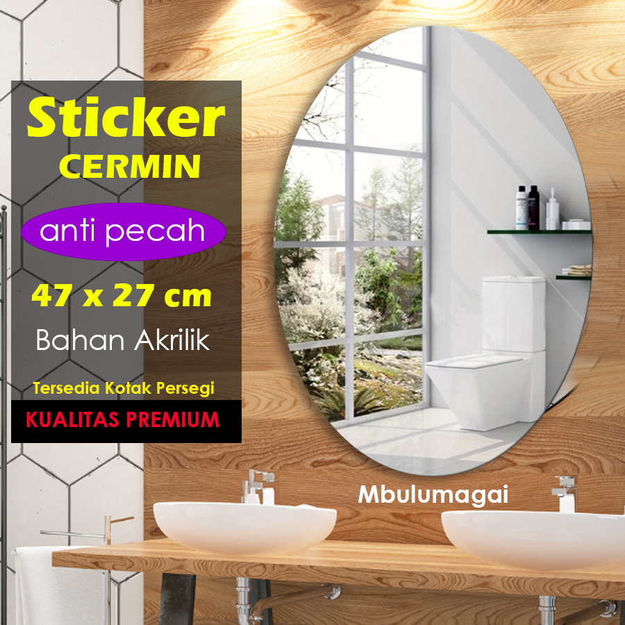 Jual CERMIN AESTHETIC OVAL DAN KOTAK KACA CERMIN ELASTIS CERMIN STICKER ...