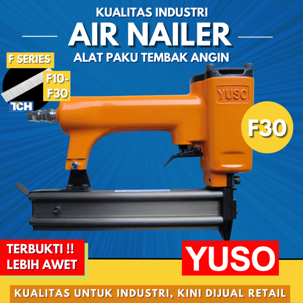 Jual Gun Air Nailer YUSO F30 1022 Alat Paku tembak angin staples nail kompresor | Shopee Indonesia
