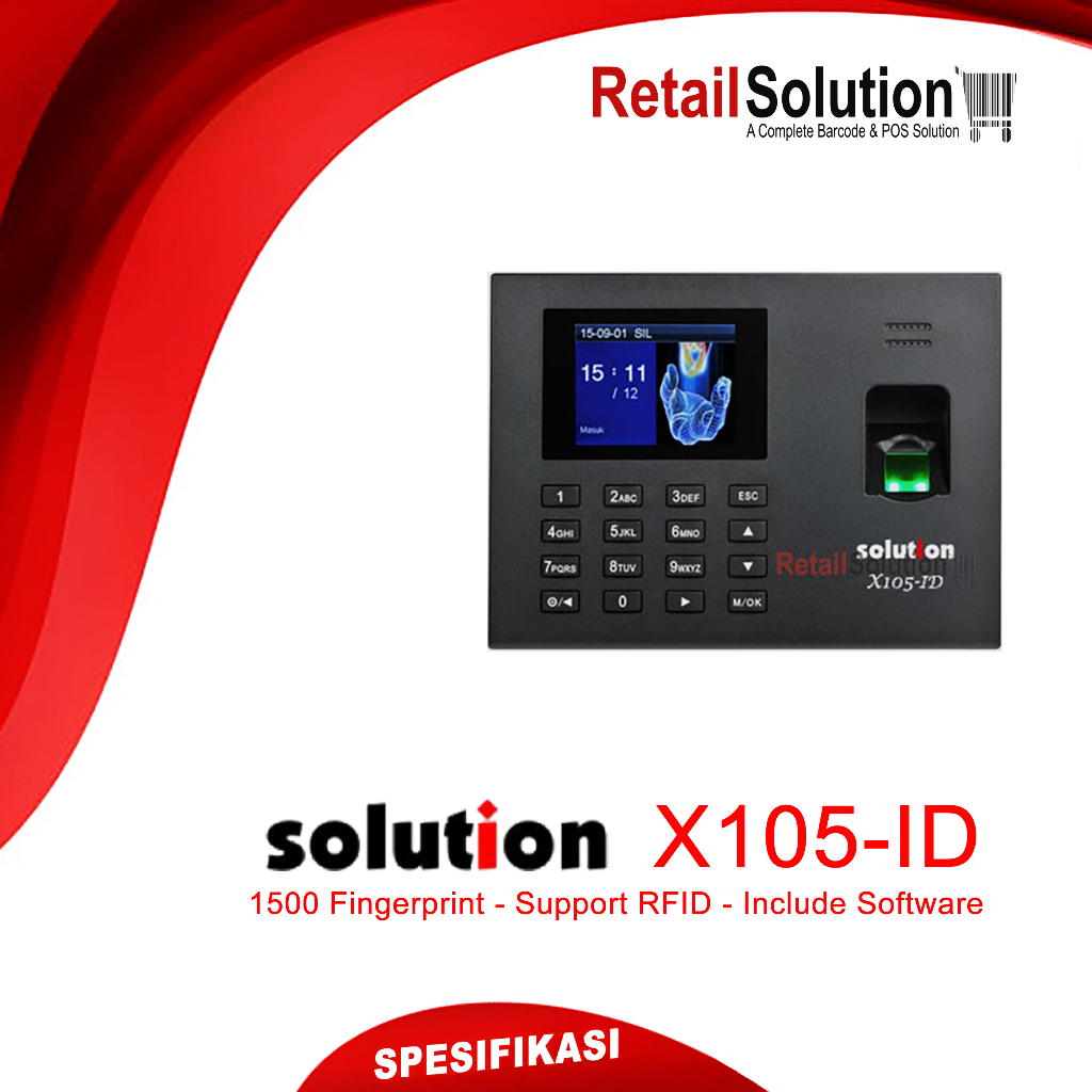 Jual Solution X105-ID RFID Fingerprint - Mesin Absensi Sidik Jari Kartu | Shopee Indonesia