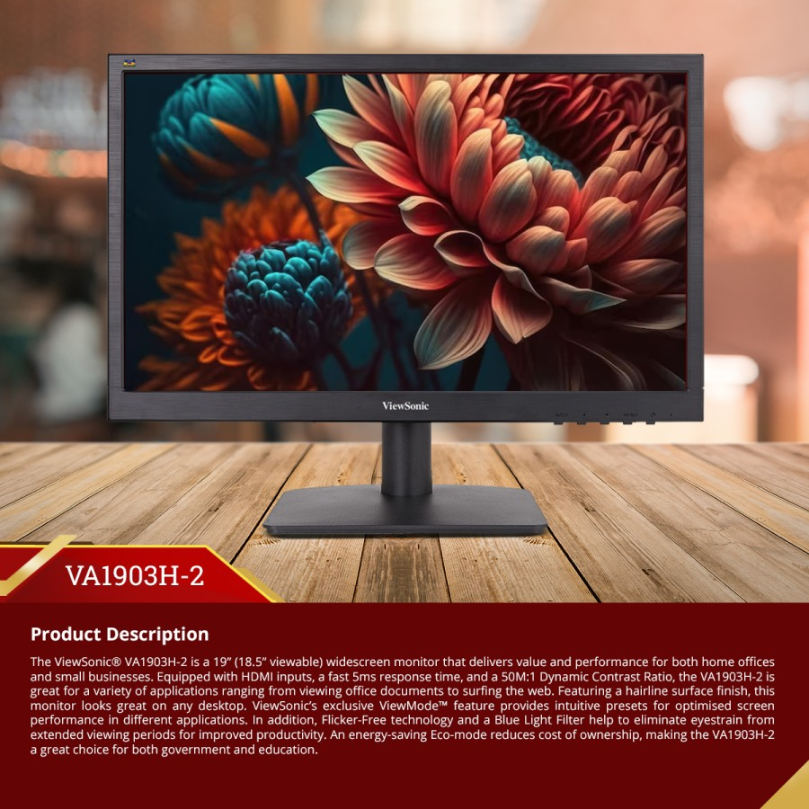 Jual MONITOR LED VIEWSONIC VA1903 VA1903H 19" VGA HDMI VESA | Shopee ...