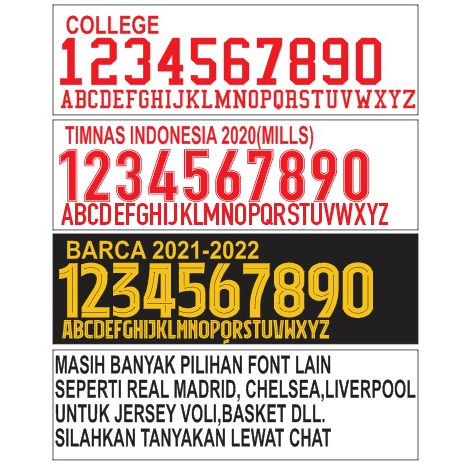 Jual SABLON POLYFLEX NAMA DAN NOMER JERSEY | Shopee Indonesia