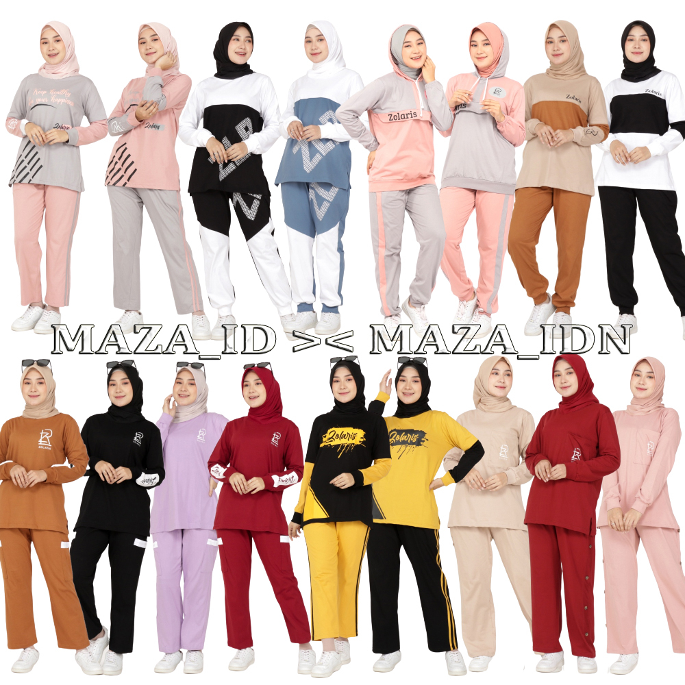 Jual Setelan Baju Olahraga Senam Yoga Lari Sepeda Wanita Muslimah One ...