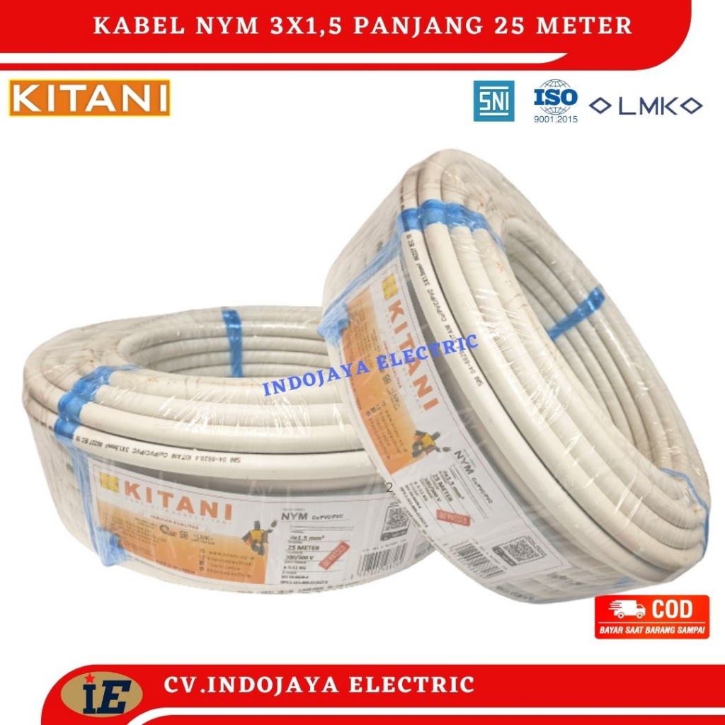 Jual Kabel Listrik Kitani NYM 3x1,5 panjang 25 meter kabel listrik ...