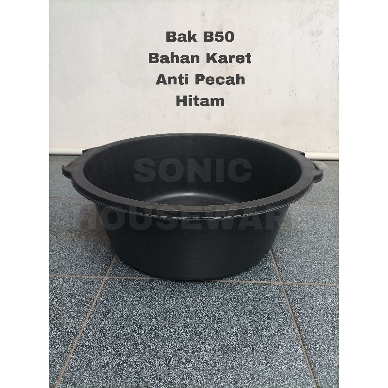 Jual Baskom Kuping B50 GM Memble Hitam Bak Anti Pecah Bahan Karet ...