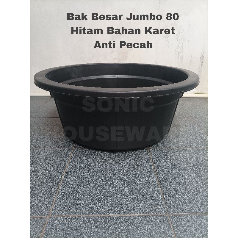 Jual Baskom 80 Liter Jumbo Besar Bak Anti Pecah Bahan Karet Gm Hitam ...