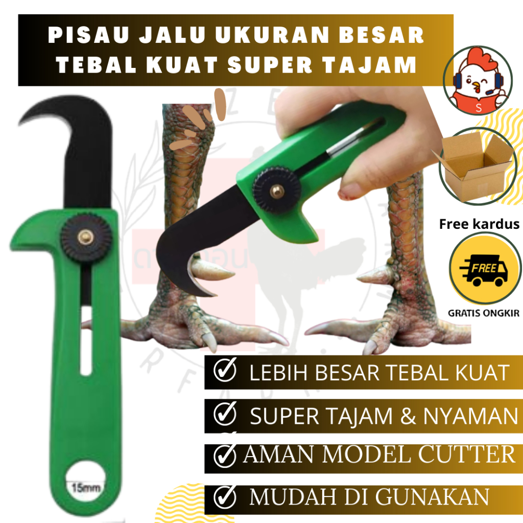 Jual PISAU PERUNCING JALU AYAM IMPORT BERKUALITAS BESAR TEBAL AMAN KUAT ...