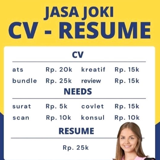 Jual JASA JOKI BIKIN BUAT CV DAFTAR RIWAYAT HIDUP KERJA | Shopee Indonesia