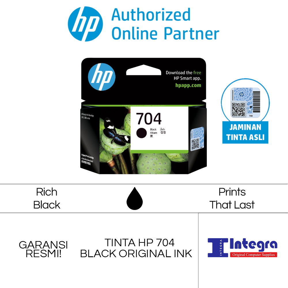 Jual Tinta HP 704 Black / Hitam Original Cartridge - CN692AA For ...