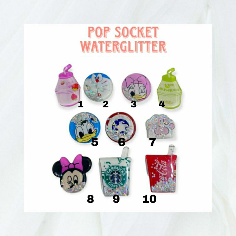 Jual POP SOCKET WATERGLITTER KARAKTER DORAEMON DONALD DUCK DAISY MINNIE ...