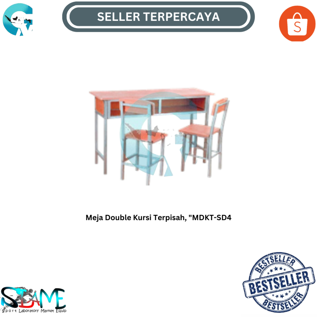 Jual Meja Double Kursi Terpisah, "MDKT-SD4 | Shopee Indonesia