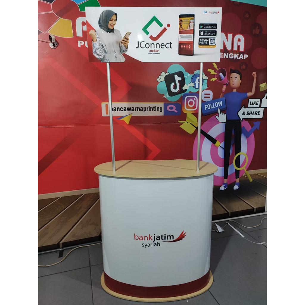 Jual Meja Polycounter Custom Murah / Booth Event Stand Portable / Meja ...