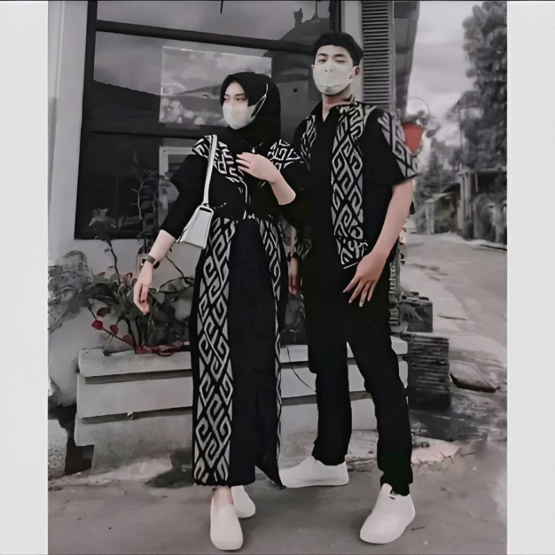 Jual BAJU COUPLE BATIK TENUN PASANGAN DRESS MAXXY HITAM TERBARU KEMEJA ...