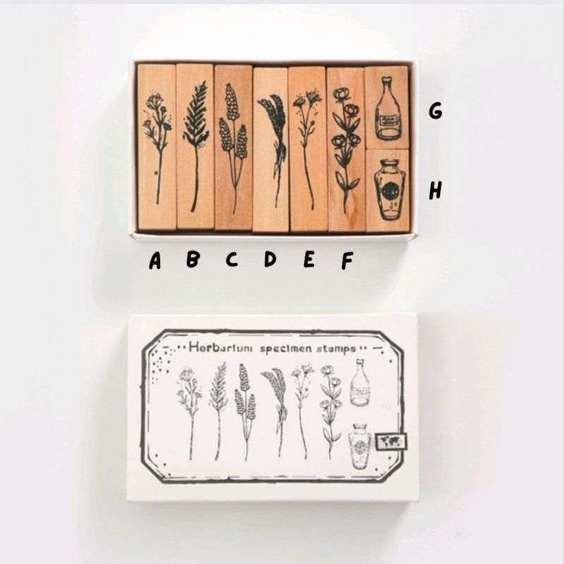 Jual Vintage wooden stamp cap stempel bunga aesthetic retro diy jurnal ...