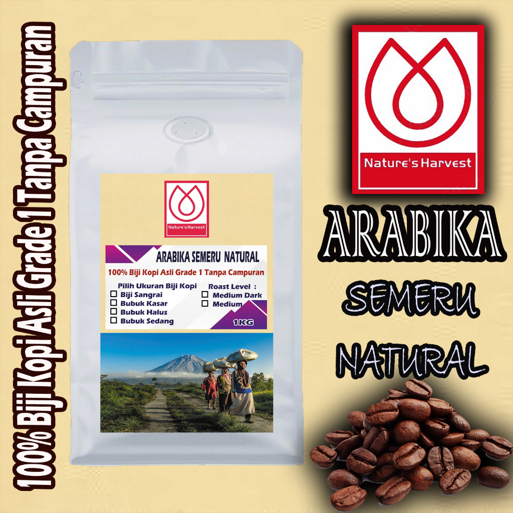 Jual Kopi Arabika Semeru NATURAL- Biji Kopi 100% Murni Tanpa Campuran ...