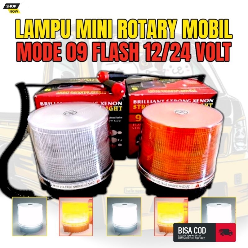 Jual Lampu Rotator Truk Lampu Rotary Mini 9 Flash 12/24 Volt | Shopee ...