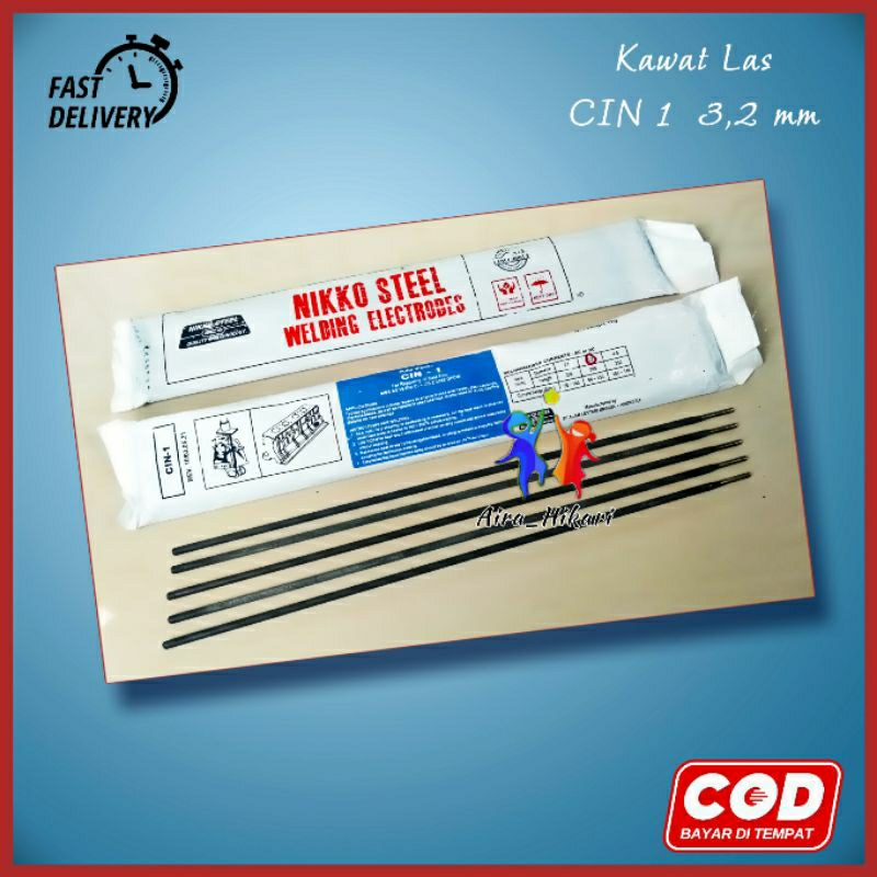 Jual Kawat Las Cin 1 untuk besi ancuran, cor ukuran 3,2 mm | Shopee Indonesia