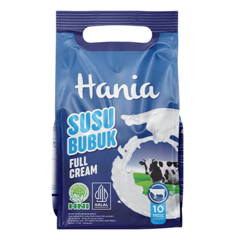 Jual Hania Susu Bubuk Full Cream - 10 sachets @ 25 gram | Shopee Indonesia