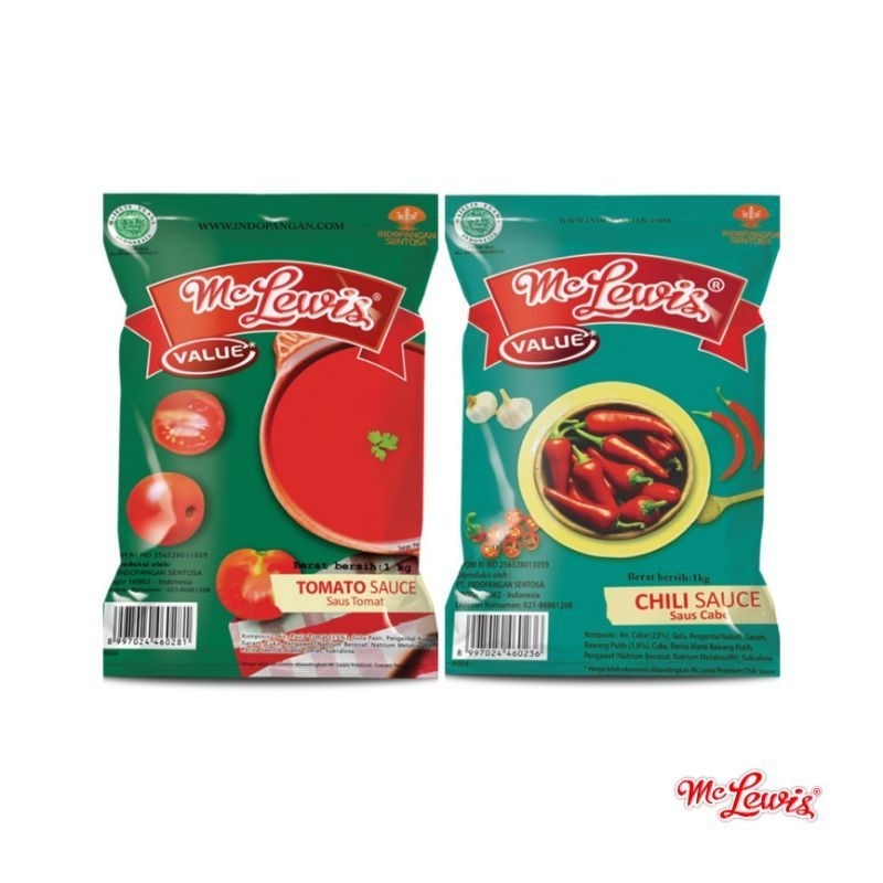 Jual MCLEWIS Saus Sambal Saus Tomat 1kg Chili Sauce Value Tomato ...