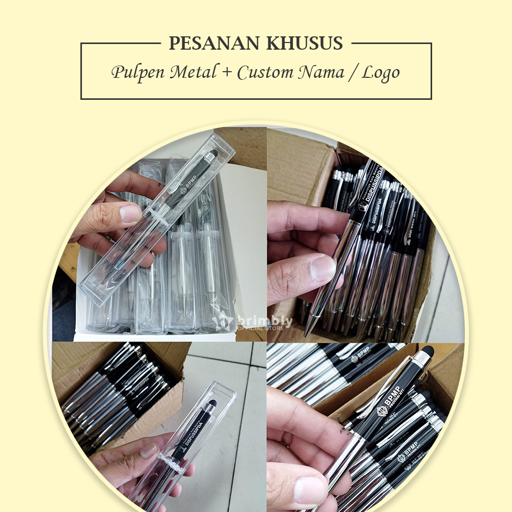 Jual Brimbly Custom Grafir | Pulpen Metal + Free Grafir Custom Logo ...