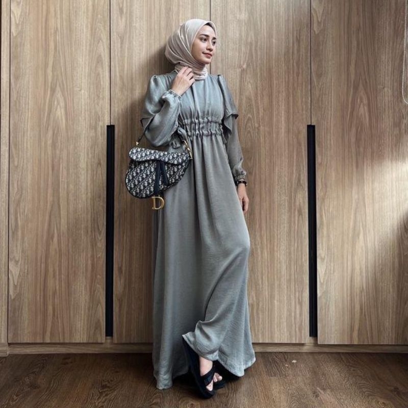 Jual EMILY DRESS rawhijab Silk Premium Santorini Jumbo Gamis Kondangan ...