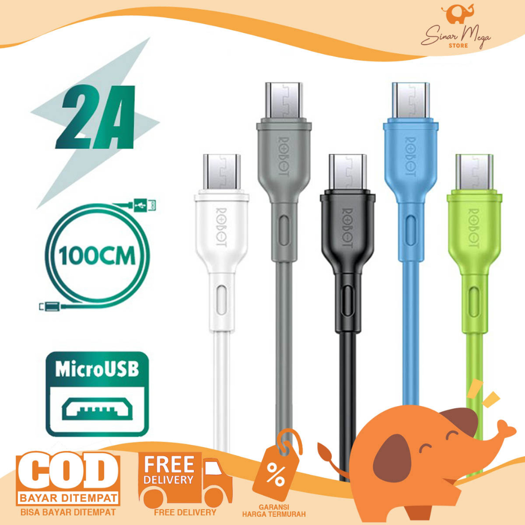 Jual Robot Kabel Charger Micro USB 2A RBM100S / Kabel Data Micro USB ... Jual Robot Kabel Charger Micro USB 2A RBM100S / Kabel Data Micro USB ...