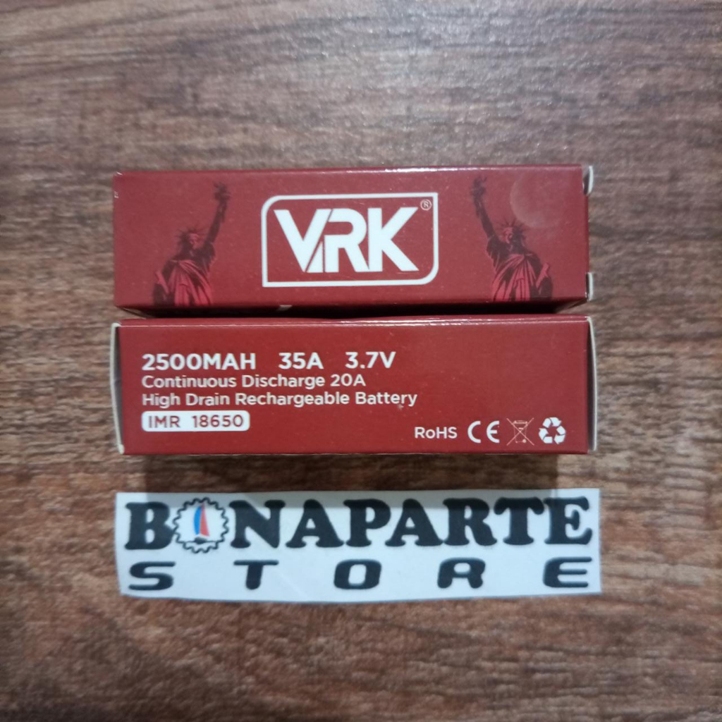 Jual VRK 18650 2500mAh 35A Authentic Batrai Batre Battery Vapor Vape ...