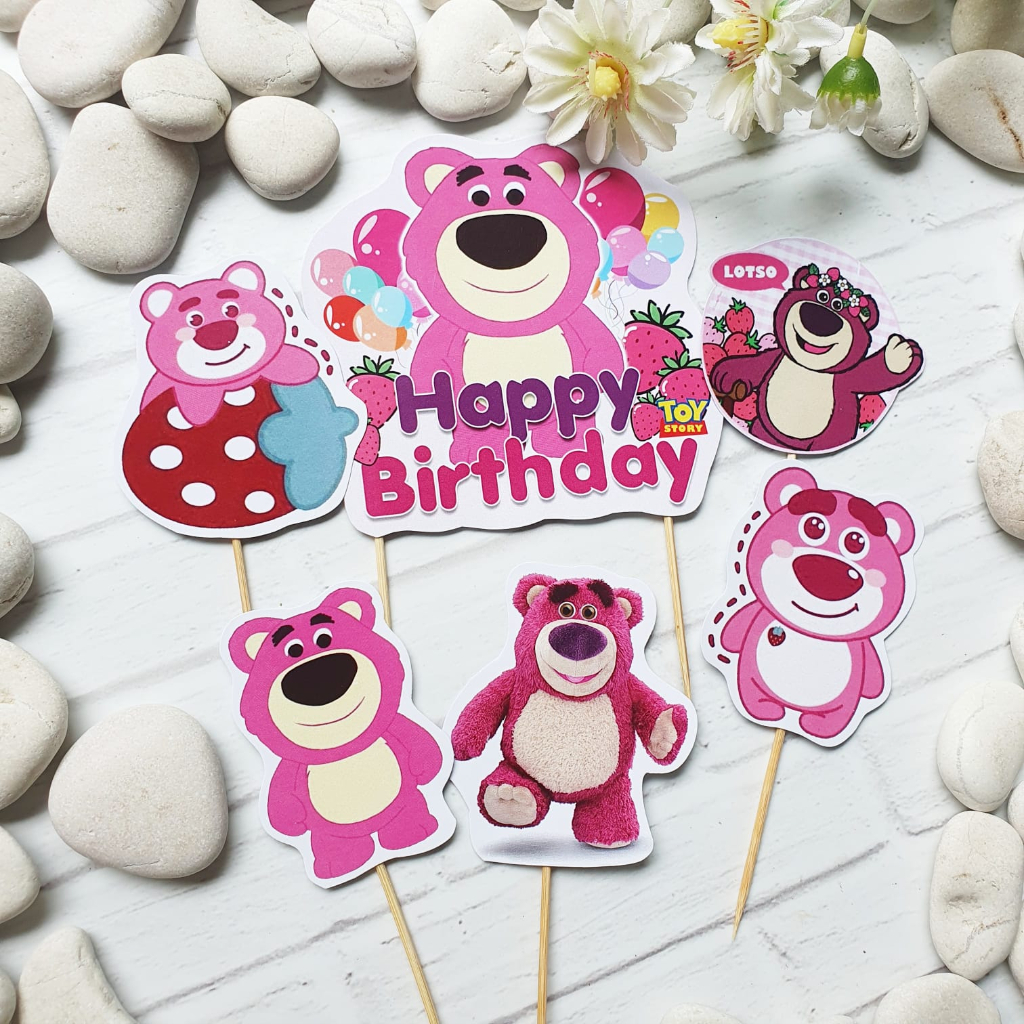 Jual SK Lotso Toy Story Birthday Cake Topper Cupcake Pudding Hiasan Kue ...