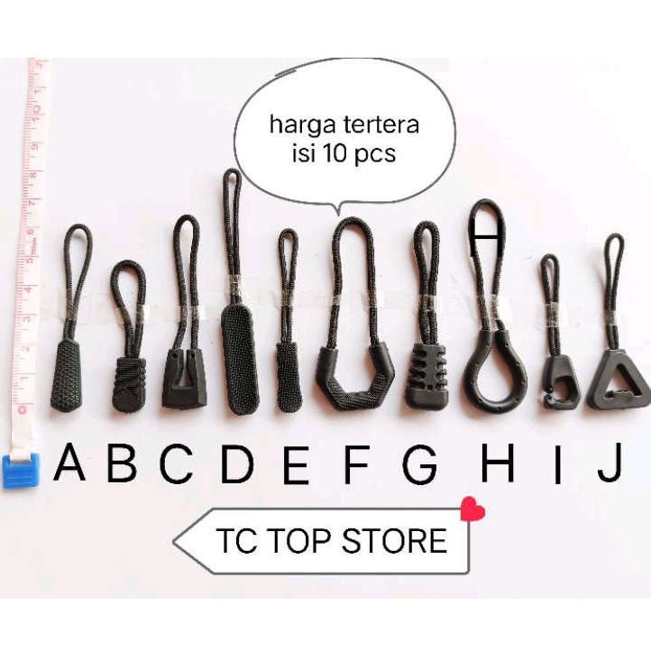 Jual Puller Tas (10 pcs) Tali Resleting Zipper Buckle Aksesoris Tas ...