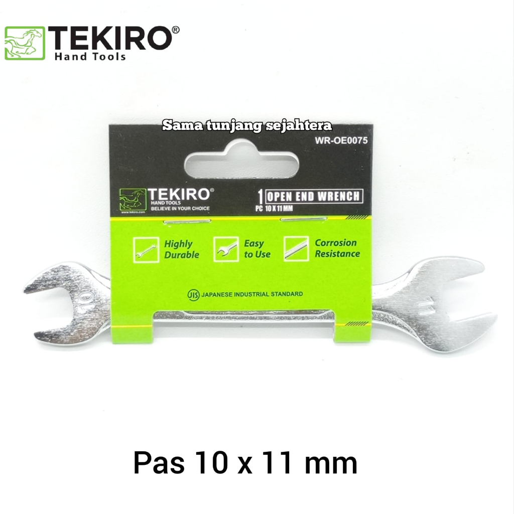 Jual TEKIRO KUNCI PAS 10 X 11 MM / OPEN END WRENCH 10X11 MM | Shopee ...