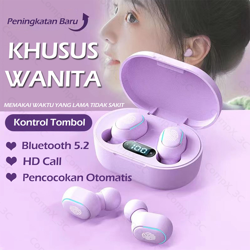 Jual E7S Earbuds Bluetooth Tampilan LED Macaron Airdots TWS Earphone ...