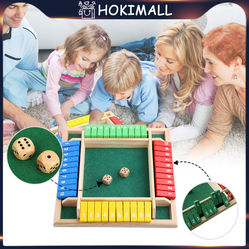 Jual 4 Sisi 1-10 Mainan Board Game Dadu Shut the Box Angka Untuk Anak ...