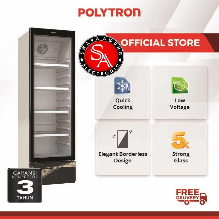 Jual Kulkas Showcase 4 Rak 280 Liter Polytron Type: SCN 237 (Khusus ...