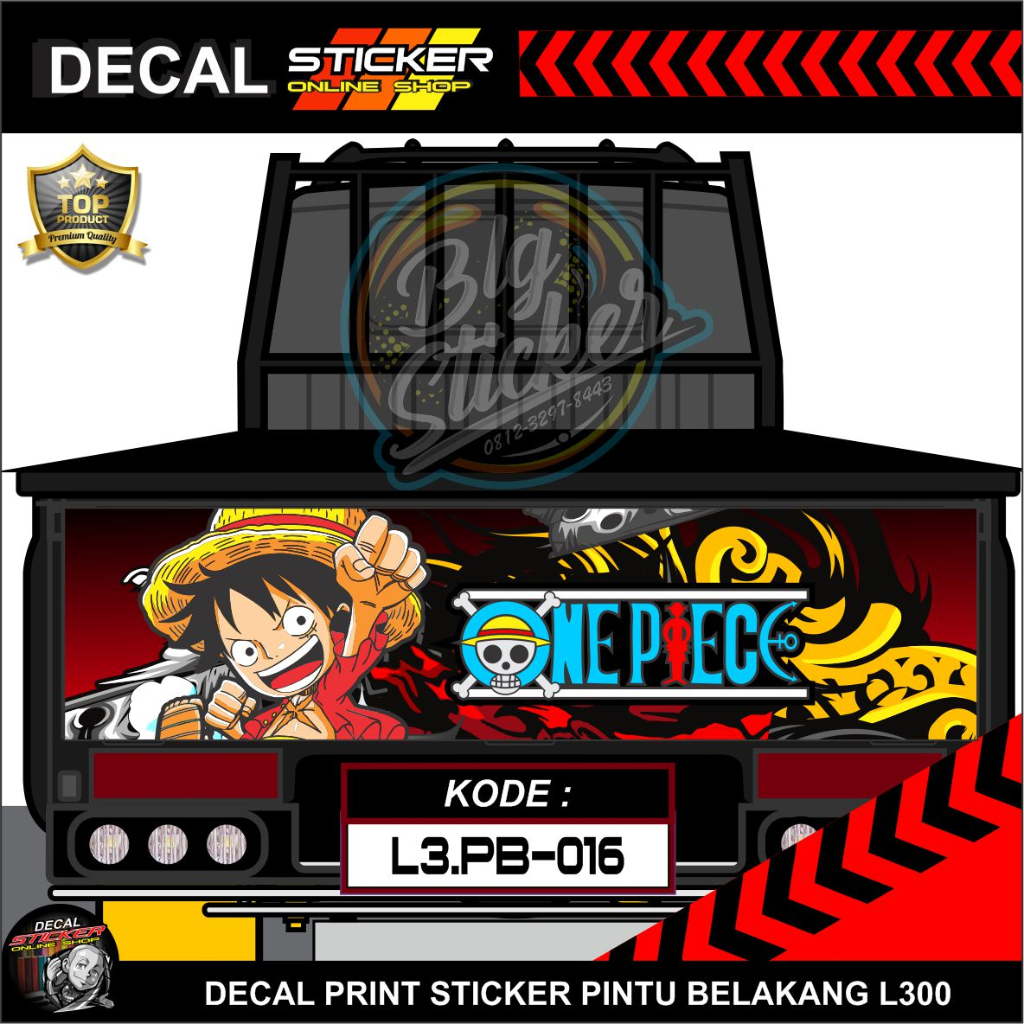 Jual STIKER ONEPIECE PINTU BELAKANG MOBIL OMBENG PICKUP L300 T120SS ...