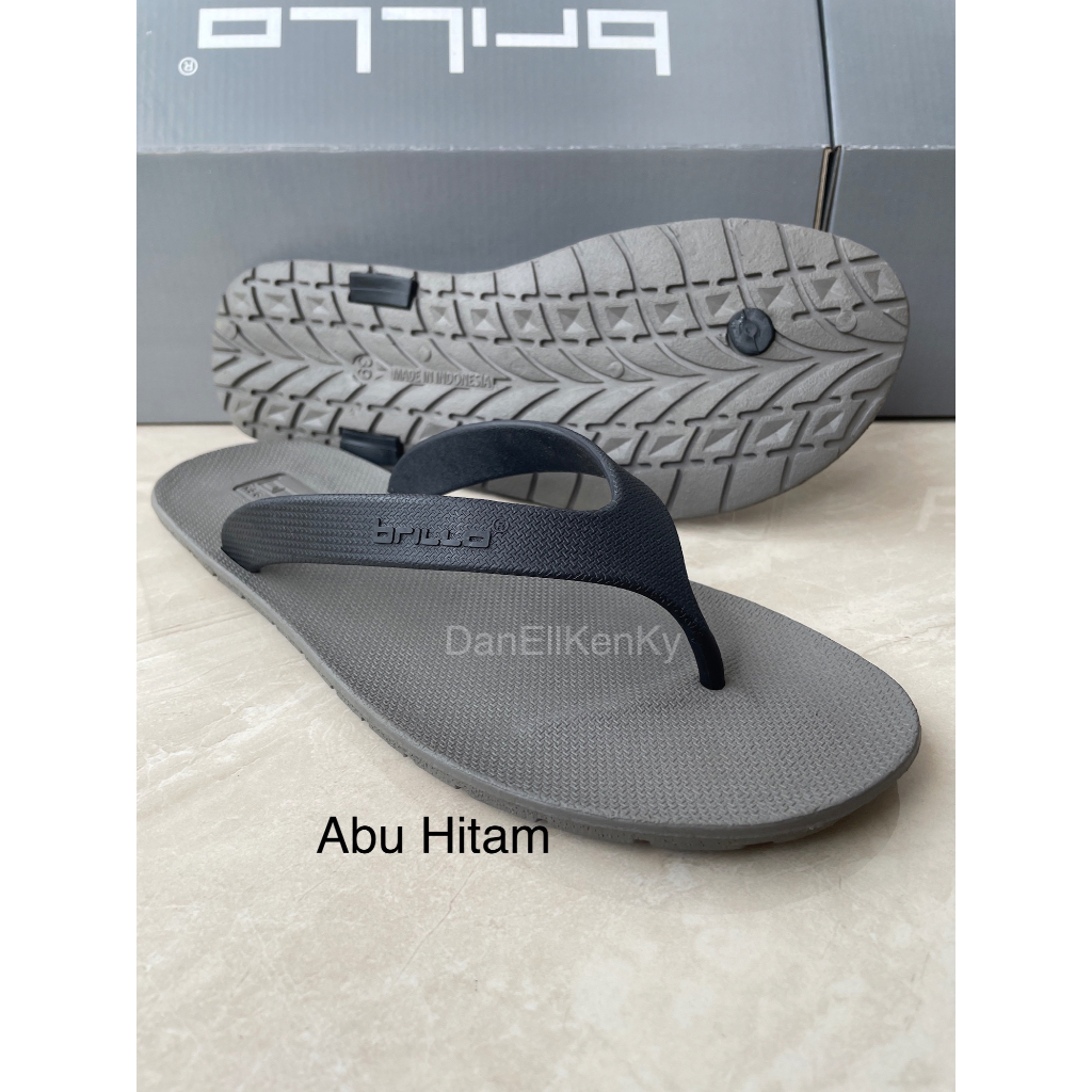 Jual Sandal Jepit BRILLO Abu Hitam Unisex FlipFlops Sendal Japit Karet ...