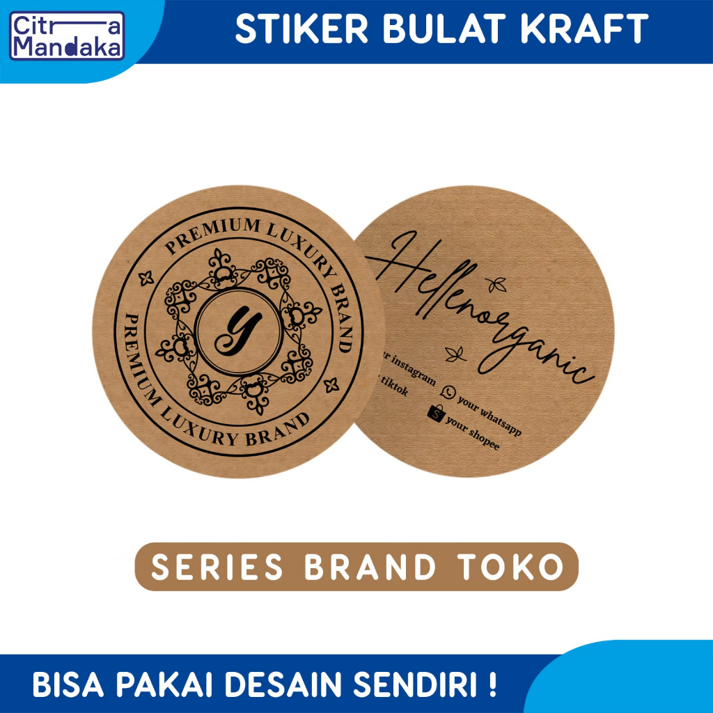 Jual Stiker Custom Label Makanan Kraft Paper Logo Brand Jualan Makanan ...