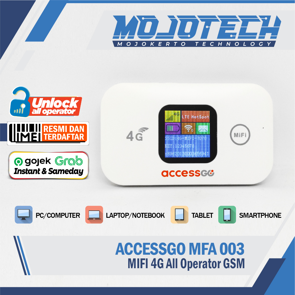 Jual Modem Wifi Mifi AccessGo MiFi MFA-003 4G With Display All Operator ...