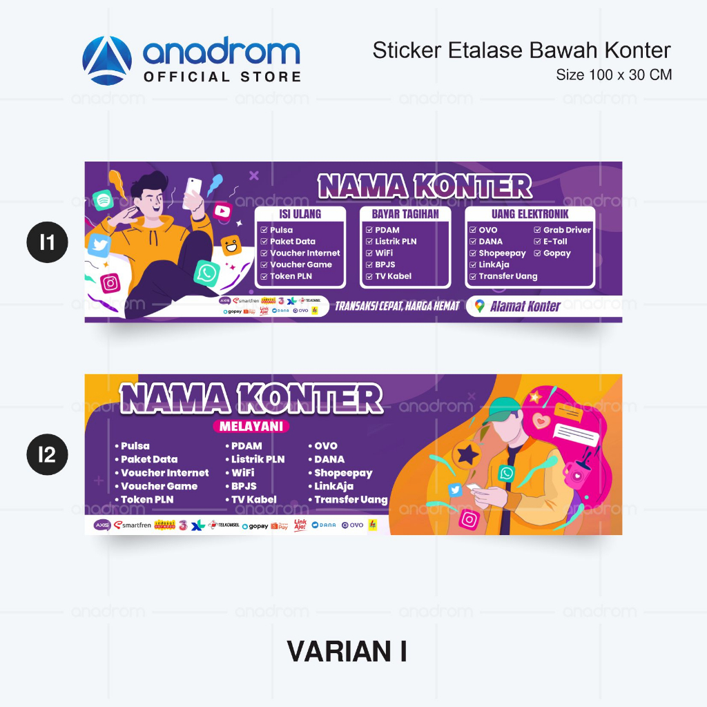 Jual Sticker Bawah Etalase Konter | Size 100 X 30 Cm | Anadrom 3409 ...