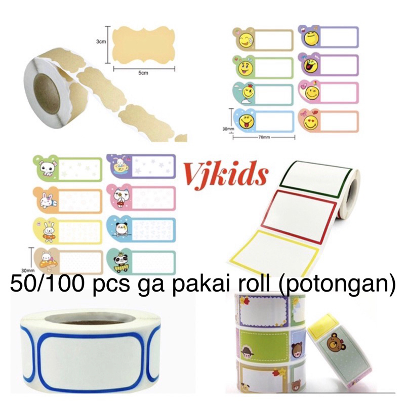 Jual stiker label kosong persegi panjang 250 pcs dan 50pcs utk label ...
