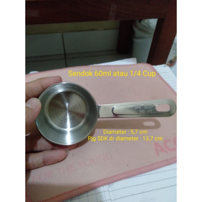 Jual Sendok Takar Stainless 60ml Sendok Ukur Stainless 1/4 CUP | Shopee ...