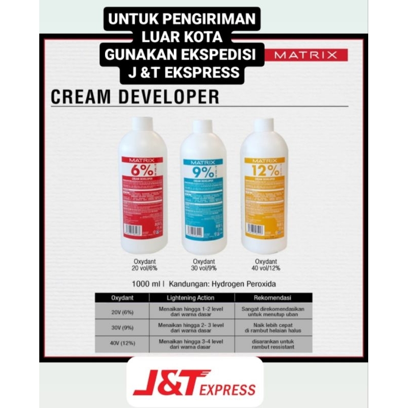 Jual MATRIX CREAM DEVELOPER / OXYDANT MATRIX 1L 6%, 9%, 12% (CAMPURAN ...