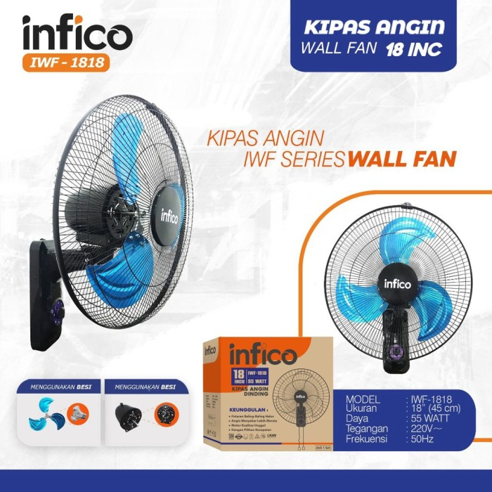 Jual Kipas Angin Dinding Besi INFICO IWF Wall Fan 18 inch Tembok Metal ...